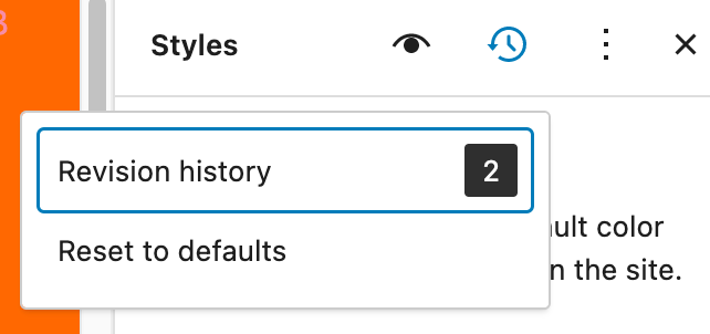 Revision History: Display "Revision History" item when there has been at least one set of saved ...