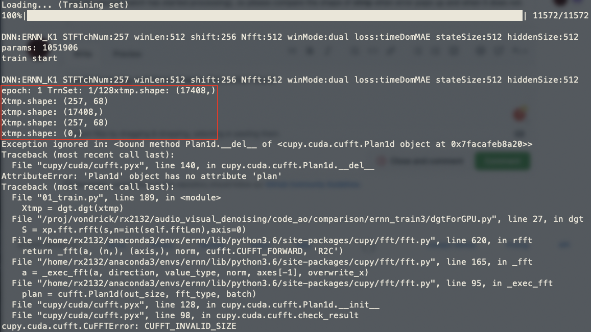 "CUFFT_INVALID_SIZE" · Issue #3 · dtake1336/ERNN-for-speech-enhancement · GitHub