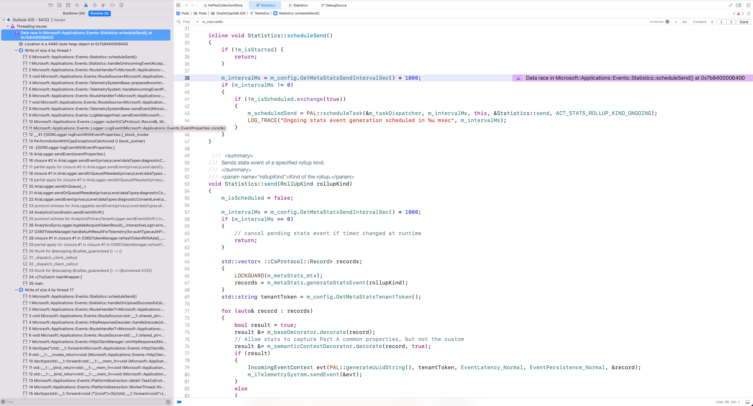 Is it a data race in Statistics:: scheduleSend()? · Issue #984 · microsoft/cpp_client_telemetry ...