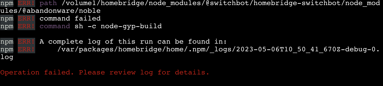 Support Request Unable To Install · Issue 737 · Openwonderlabs Homebridge Switchbot · Github