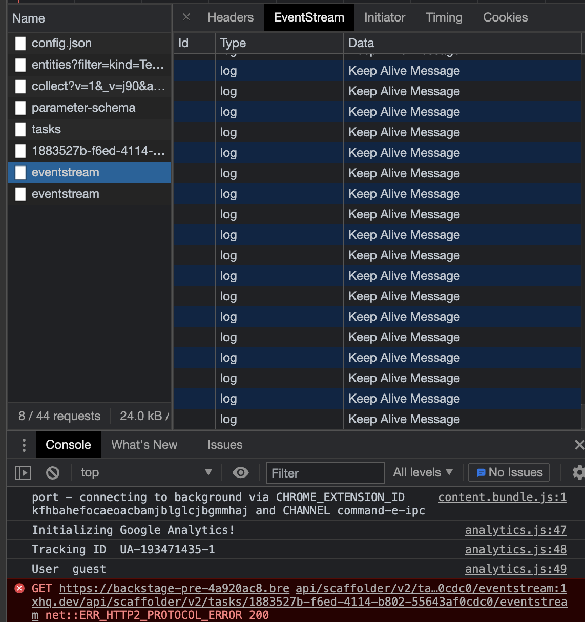 Task Eventstreams in the scaffolder not being cleaned up properly · Issue #5535 · backstage ...