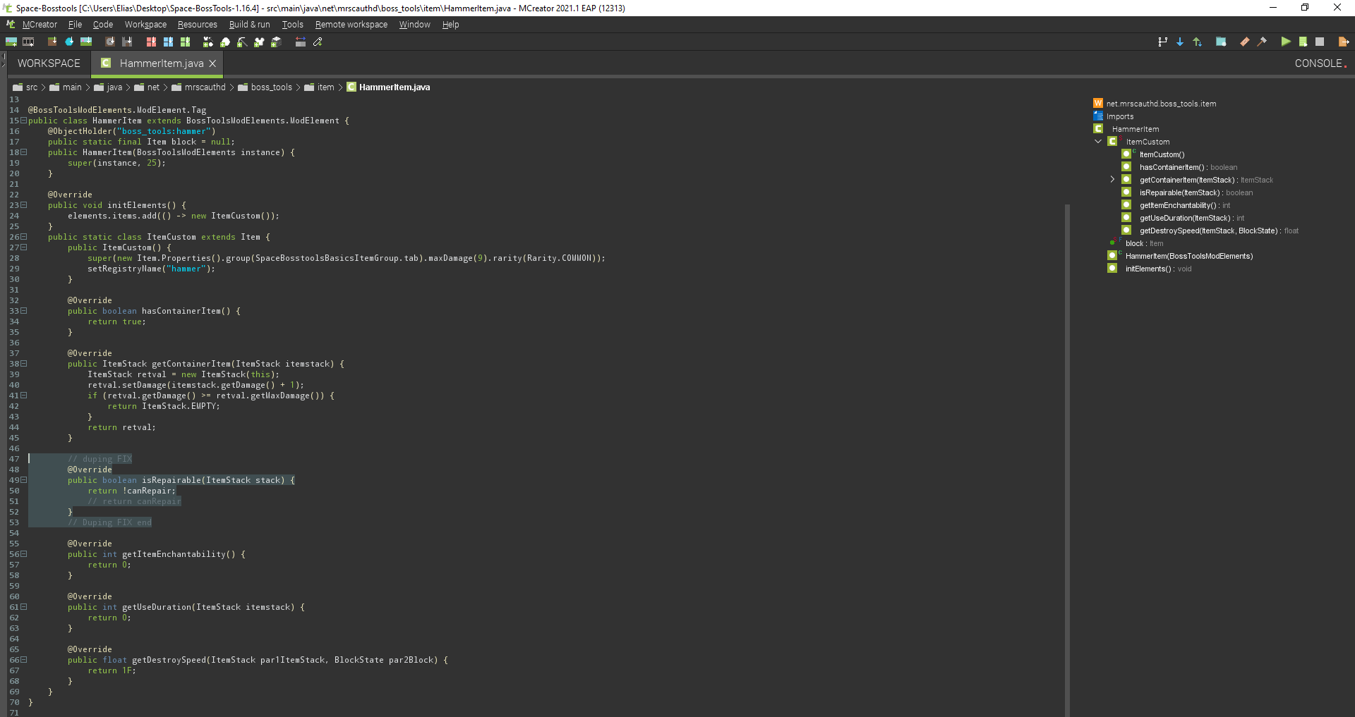 Damage Item Dupication (with fix!) · Issue #1072 · MCreator/MCreator · GitHub