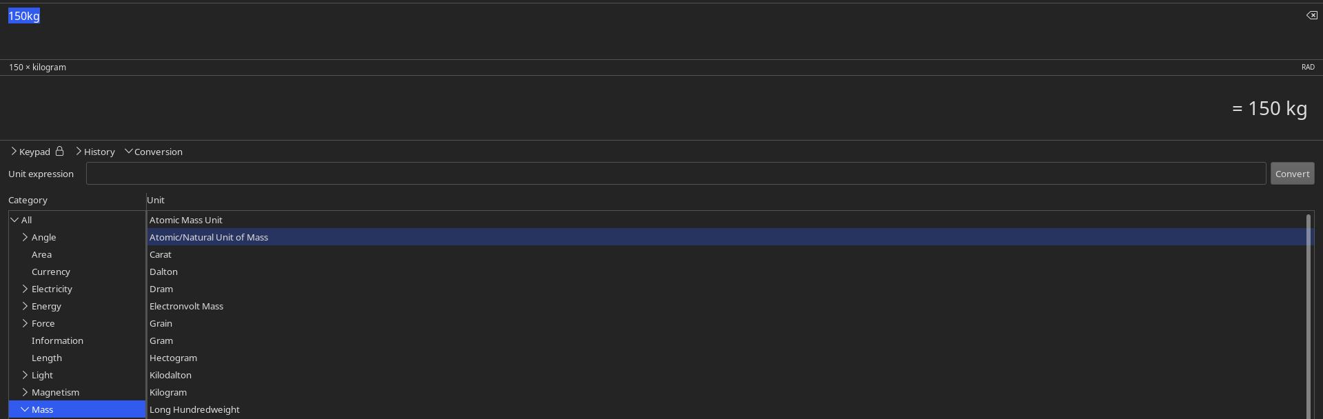 Changing a calculation can result in unit error · Issue #372 · Qalculate/qalculate-gtk · GitHub
