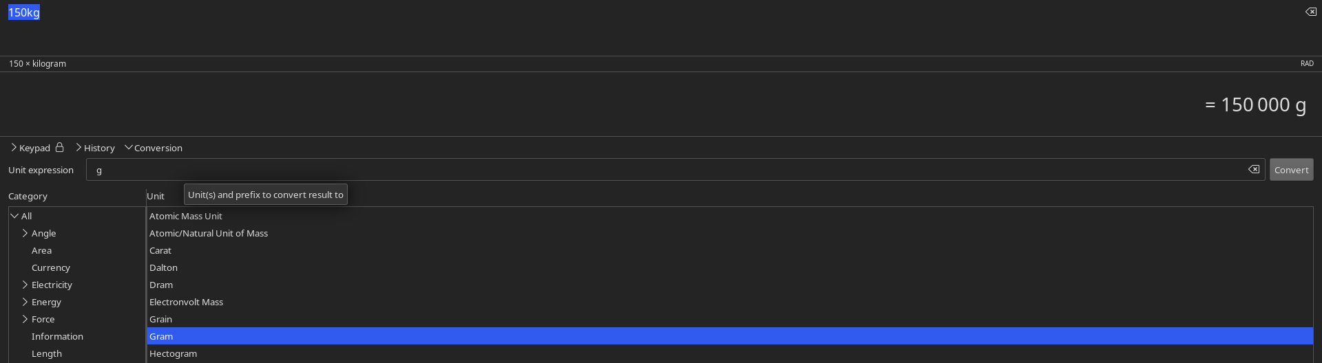 Changing a calculation can result in unit error · Issue #372 · Qalculate/qalculate-gtk · GitHub