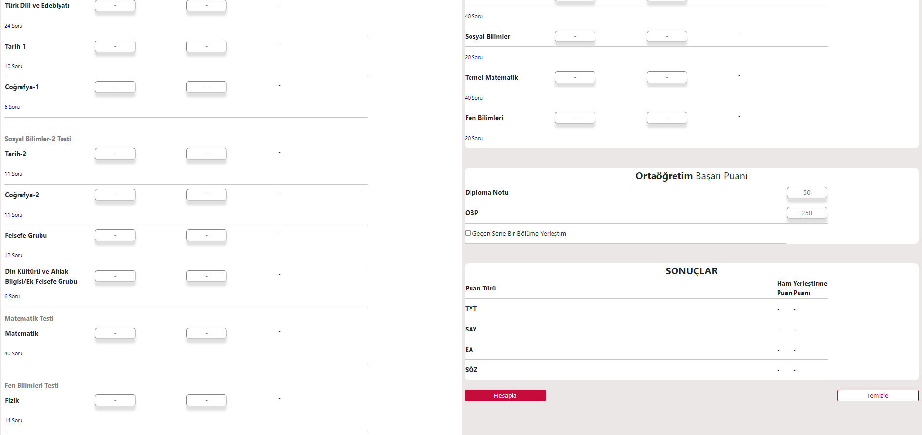 GitHub - UmutDeniz26/YKS-exam-score-calculator