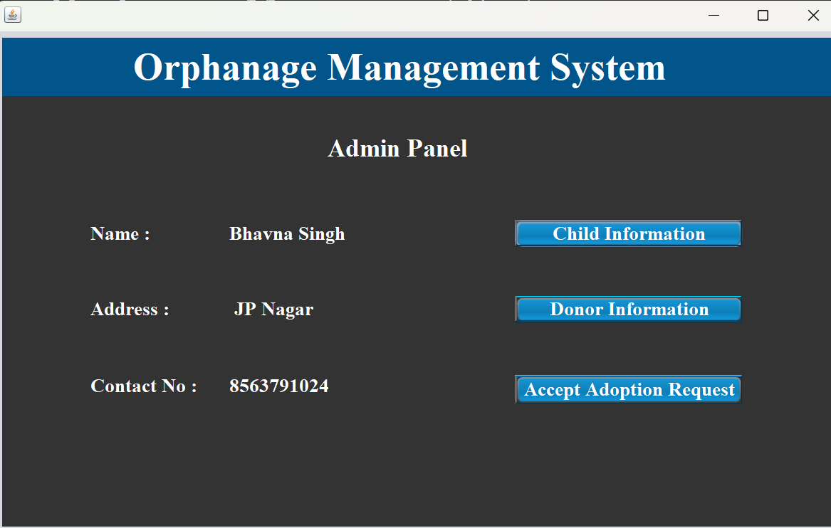 GitHub - yamini246/orphanageManagementSystem: It keeps a track of the orphanage data that is ...