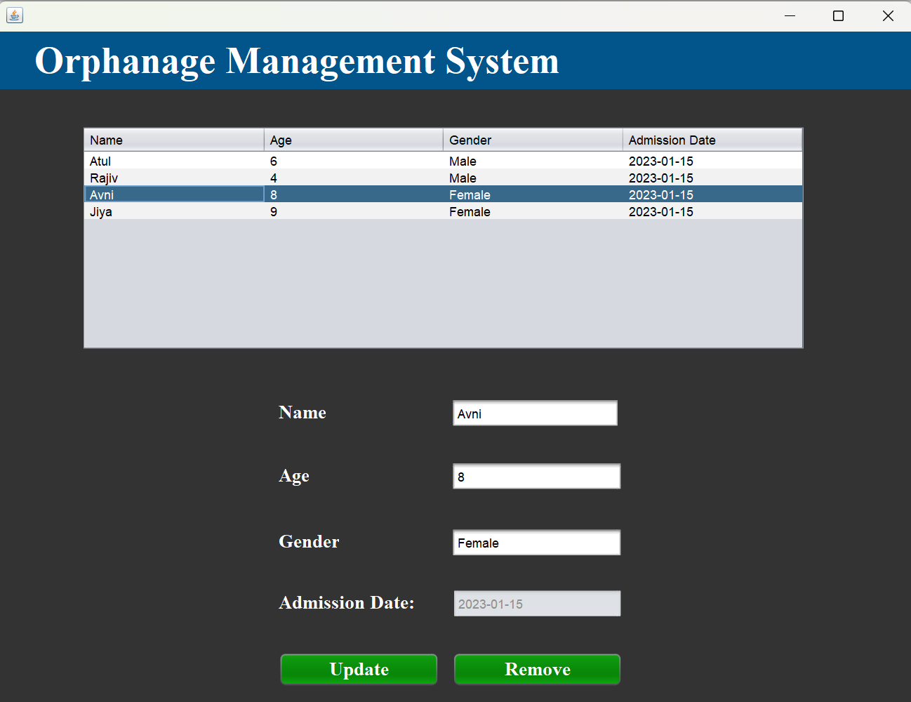 GitHub - yamini246/orphanageManagementSystem: It keeps a track of the orphanage data that is ...