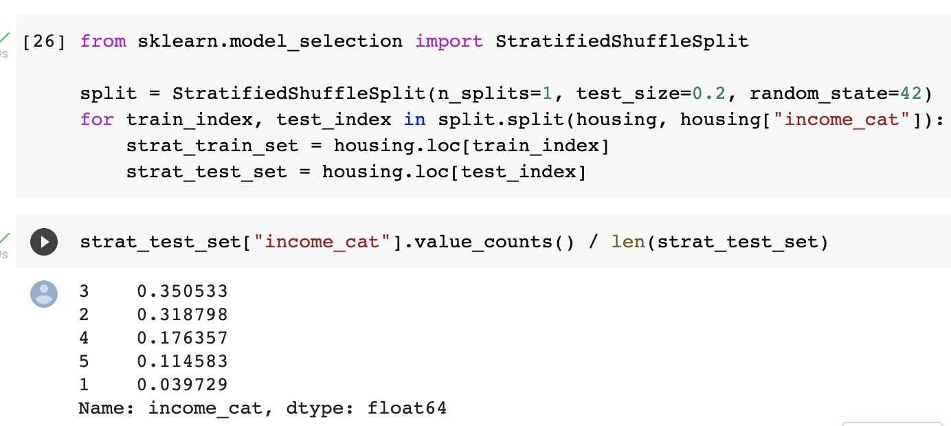 [BUG] Chapter 2 Stratified Sampling · Issue #461 · ageron/handson-ml2 · GitHub