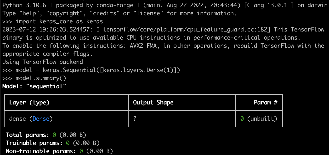 Model Summary Raises An Attributeerror · Issue 448 · Keras Team Keras Core · Github