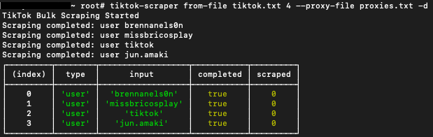 Scraping doesn't return anything · Issue #486 · drawrowfly/tiktok-scraper · GitHub