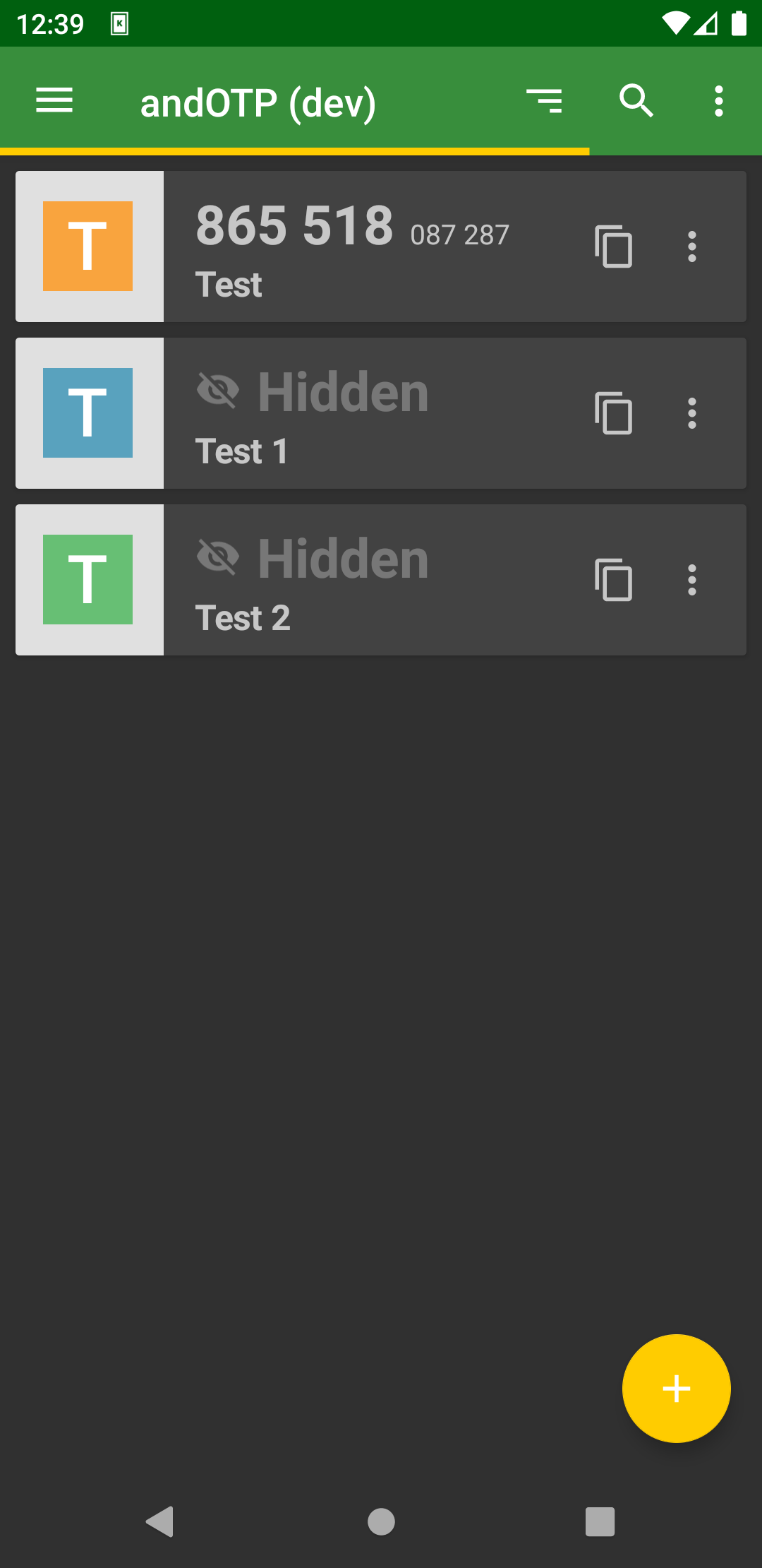 Present previous and most recent code · Issue #506 · andOTP/andOTP · GitHub