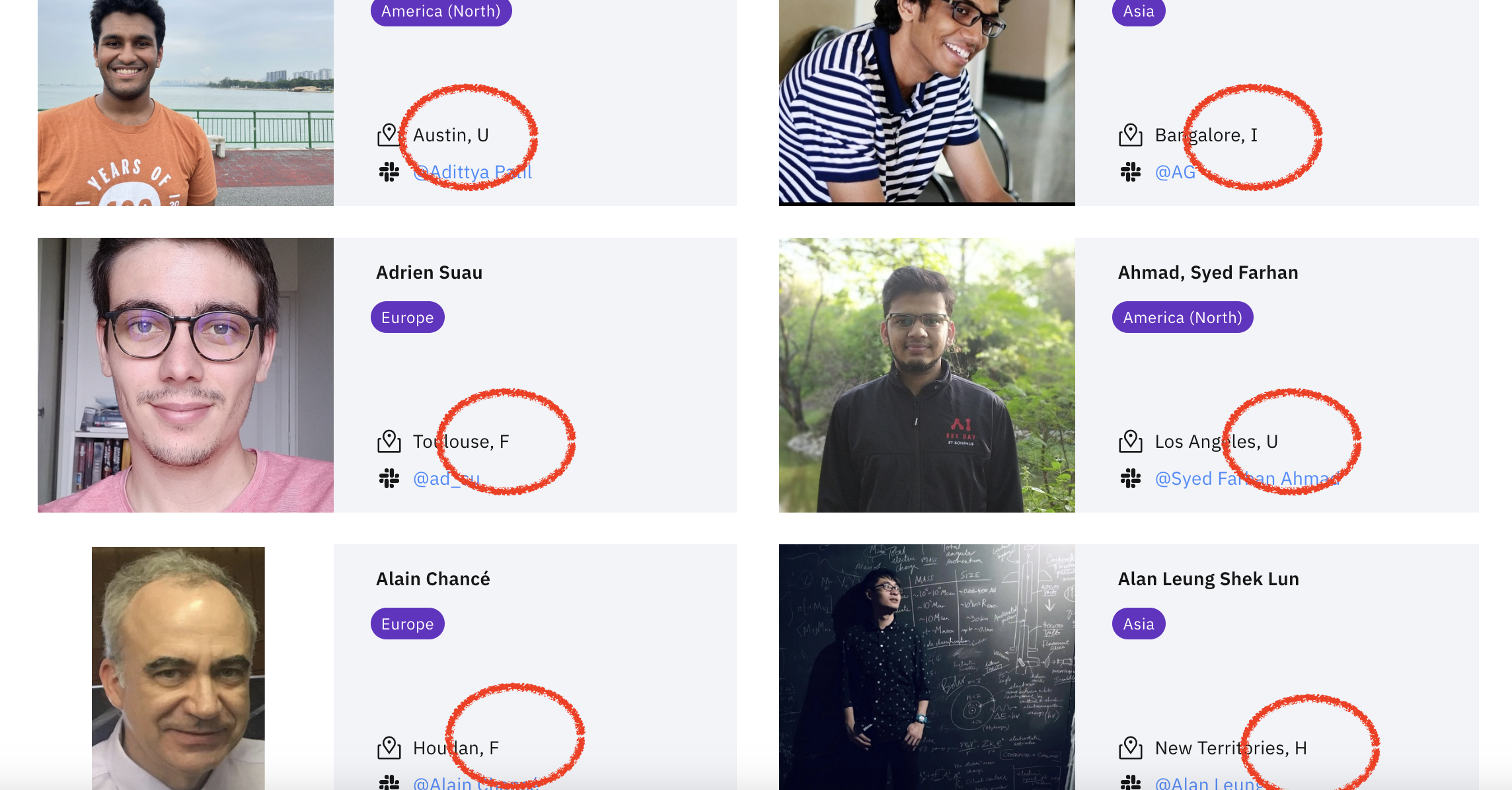 Bug: The advocates page only displays the first letter of the country ...