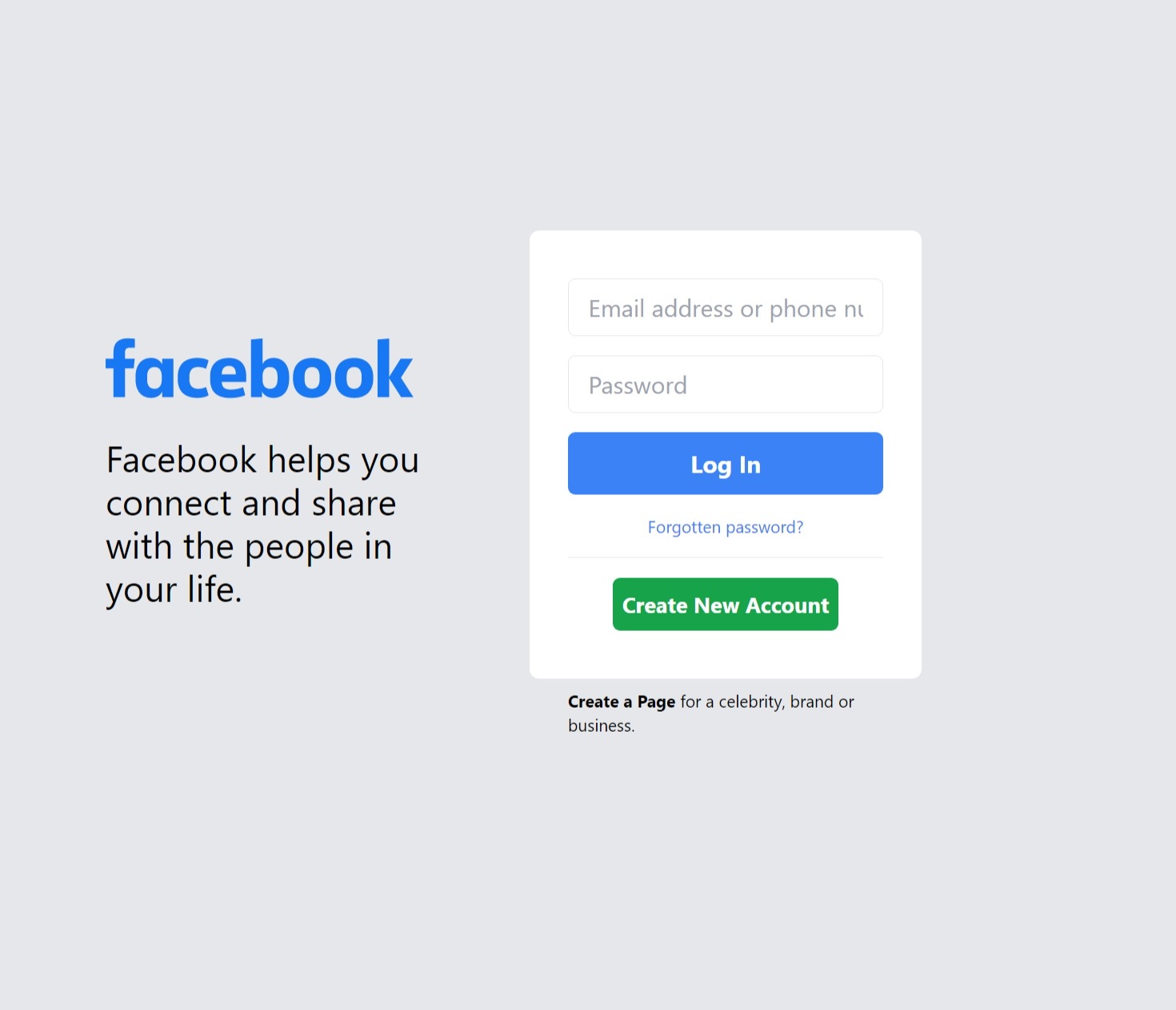 Github Khansalikazizfacebook Login Clone With Tailwind Css