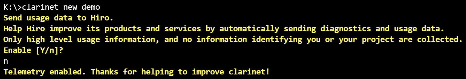 Telemetry is enabled regardless of user input · Issue #317 · hirosystems/clarinet · GitHub