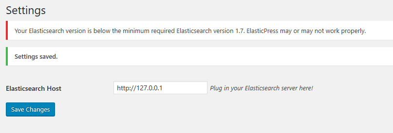 Your Elasticsearch version is below the minimum required Elasticsearch ...