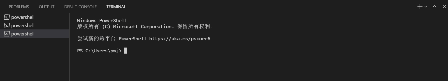 When touching the button on touch screan, The terminal pannel show new terminal with flashing ...