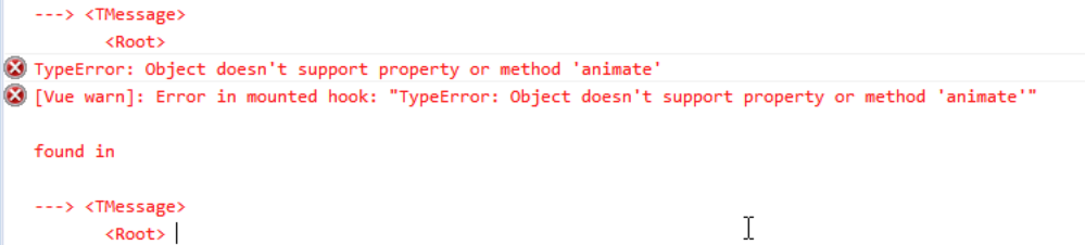 Error Ie Domanimate Doesnt Support Property Or Method Animate 