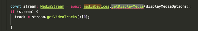 Not able to find getDisplayMedia() method · Issue #1112 · react-native-webrtc/react-native ...