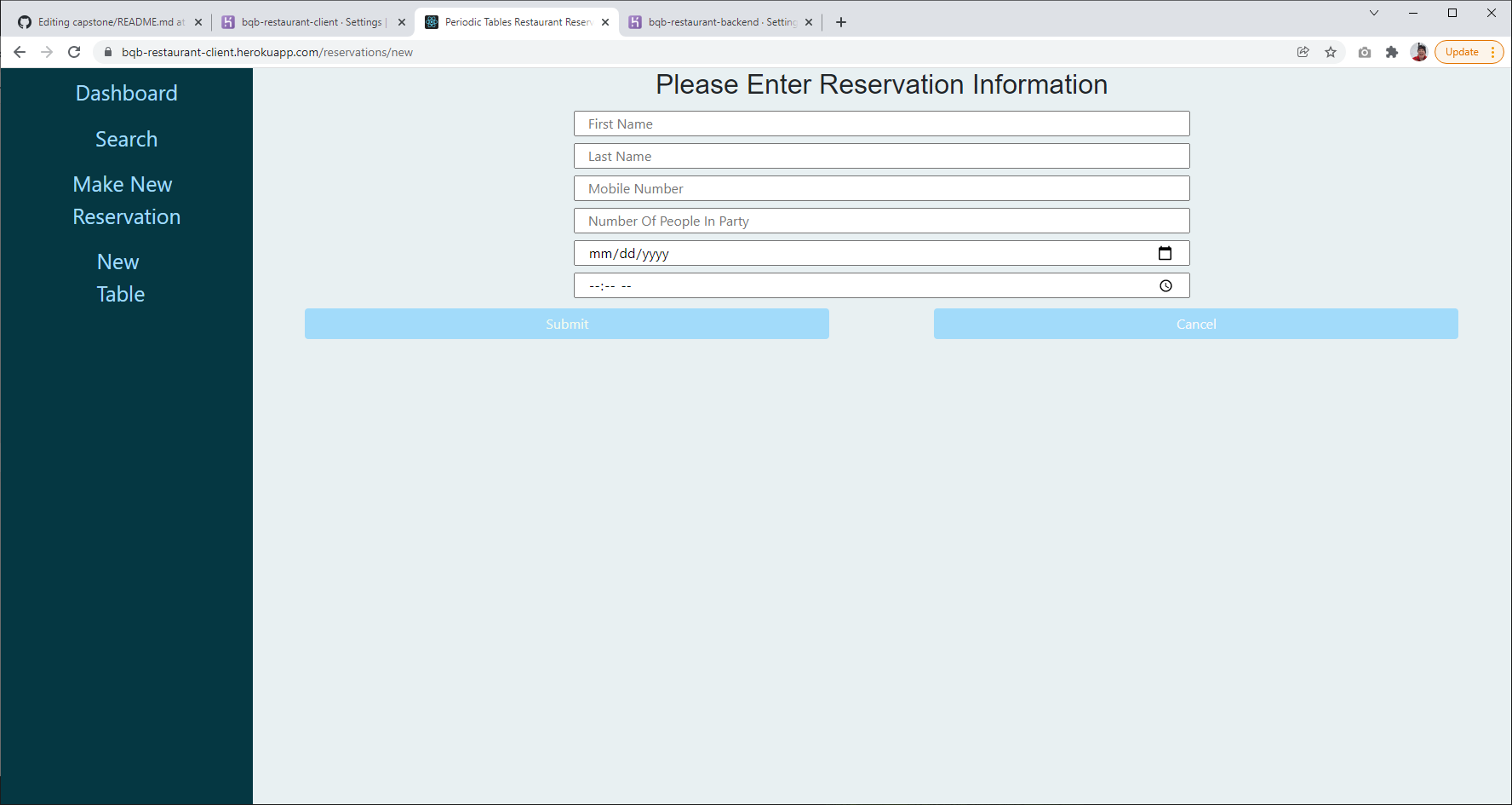 GitHub - baylisse/capstone: a restaurant reservations app