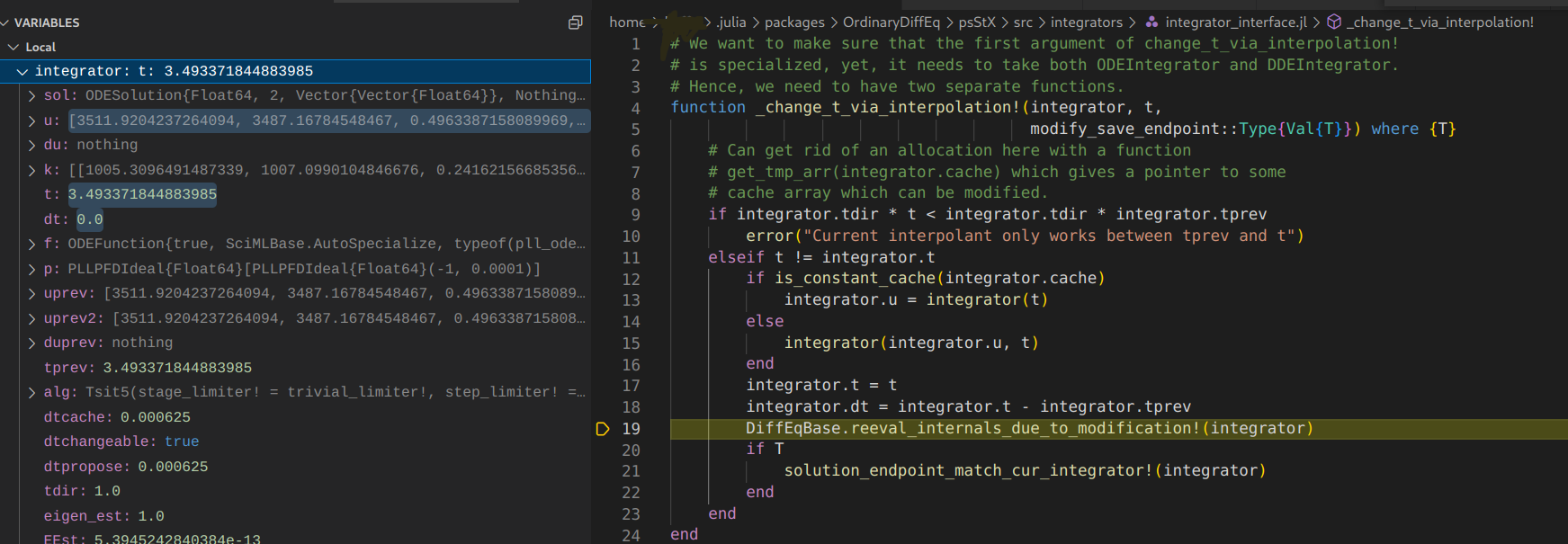 Failing to solve ODE with discrete events · Issue #849 · SciML/DiffEqBase.jl · GitHub