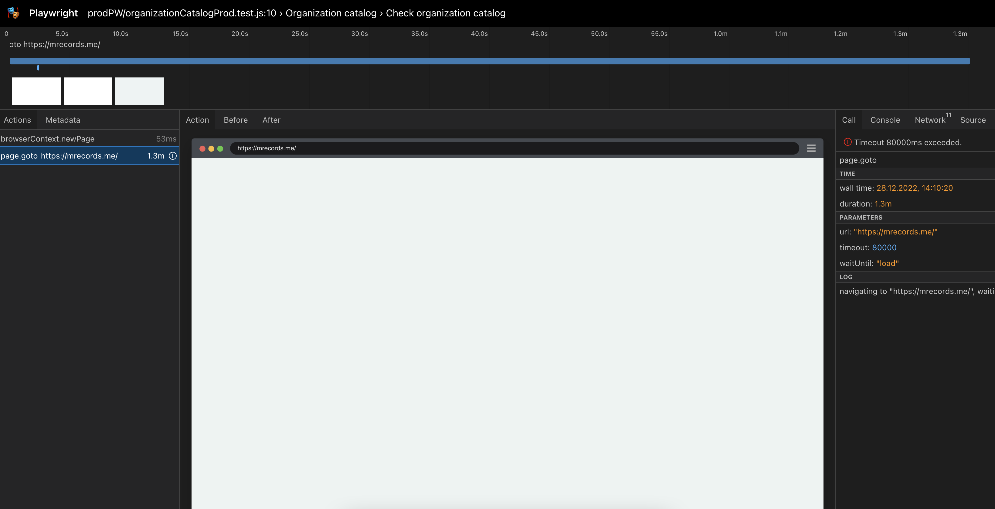 Bug Pagegoto Timeout 80000ms Exceeded Navigating To My Site Waiting Until Load · Issue