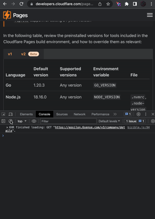 Pages Language support and tools page has broken tabs · Issue #9604 · cloudflare/cloudflare-docs ...