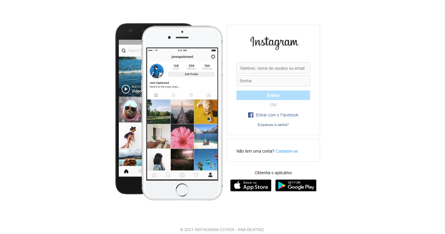 GitHub - beatriz-ana/clone-instagram: recriando página do intagram