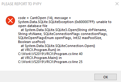 No clue but i just get this error on every startup · Issue #129 · vrcx ...