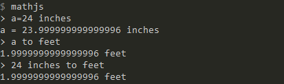 [BUG] Inaccurate INCH to FEET · Issue #1208 · josdejong/mathjs · GitHub