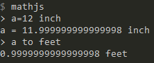 [BUG] Inaccurate INCH to FEET · Issue #1208 · josdejong/mathjs · GitHub