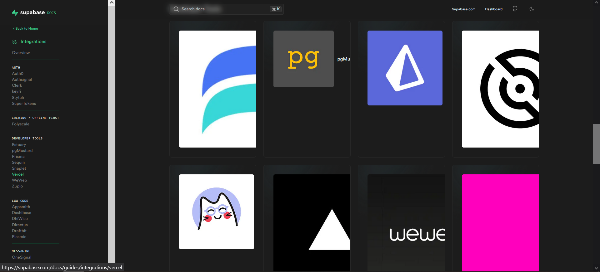 Integrations Page Ui Messed Up · Issue 11109 · Supabase Supabase · Github