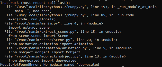 Docker Example Run No Module Named Deprecated · Issue 463 · 3b1bmanim · Github