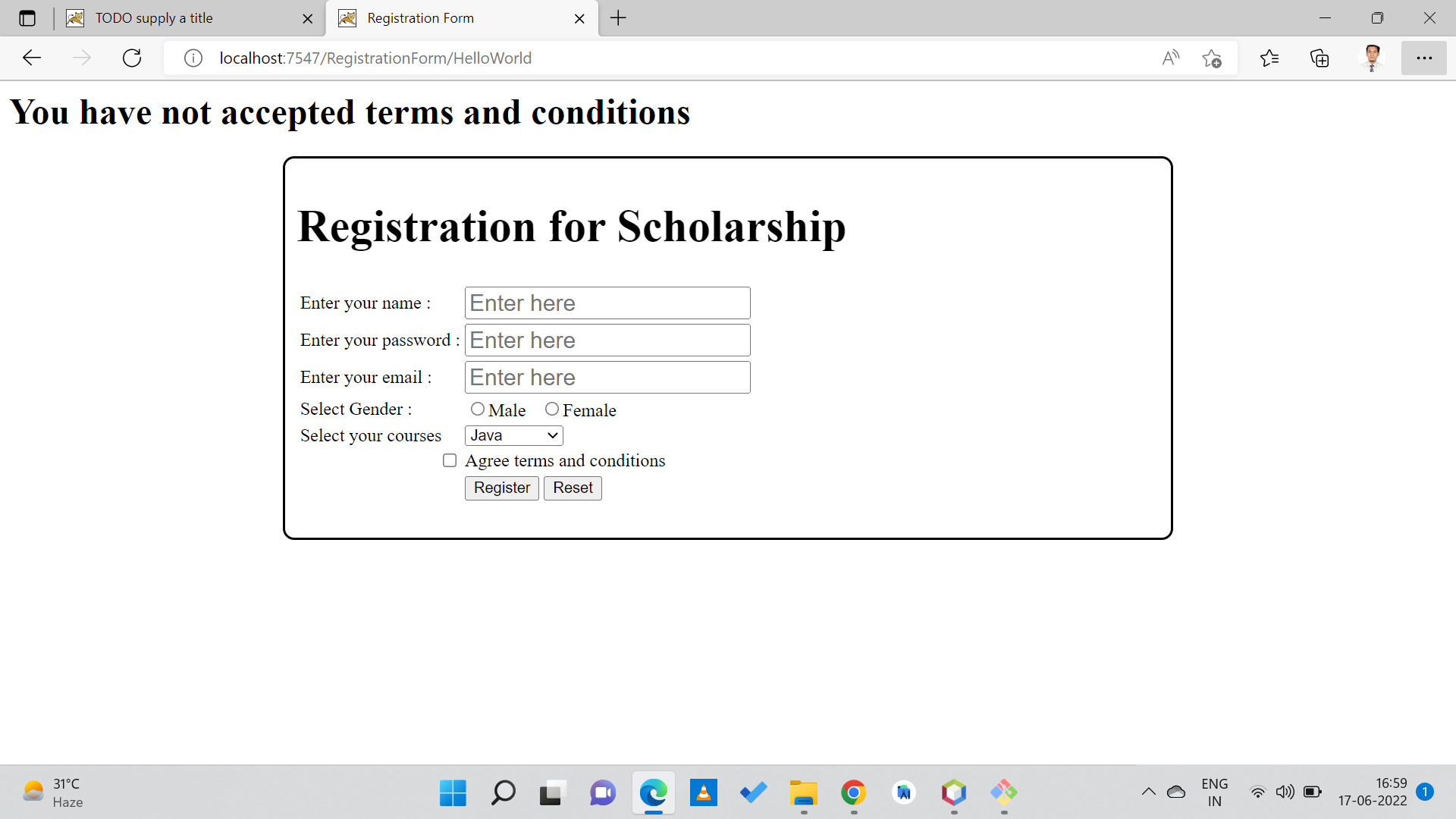 GitHub - mohammadameen21/Registration-Form-Servlet: This is ...