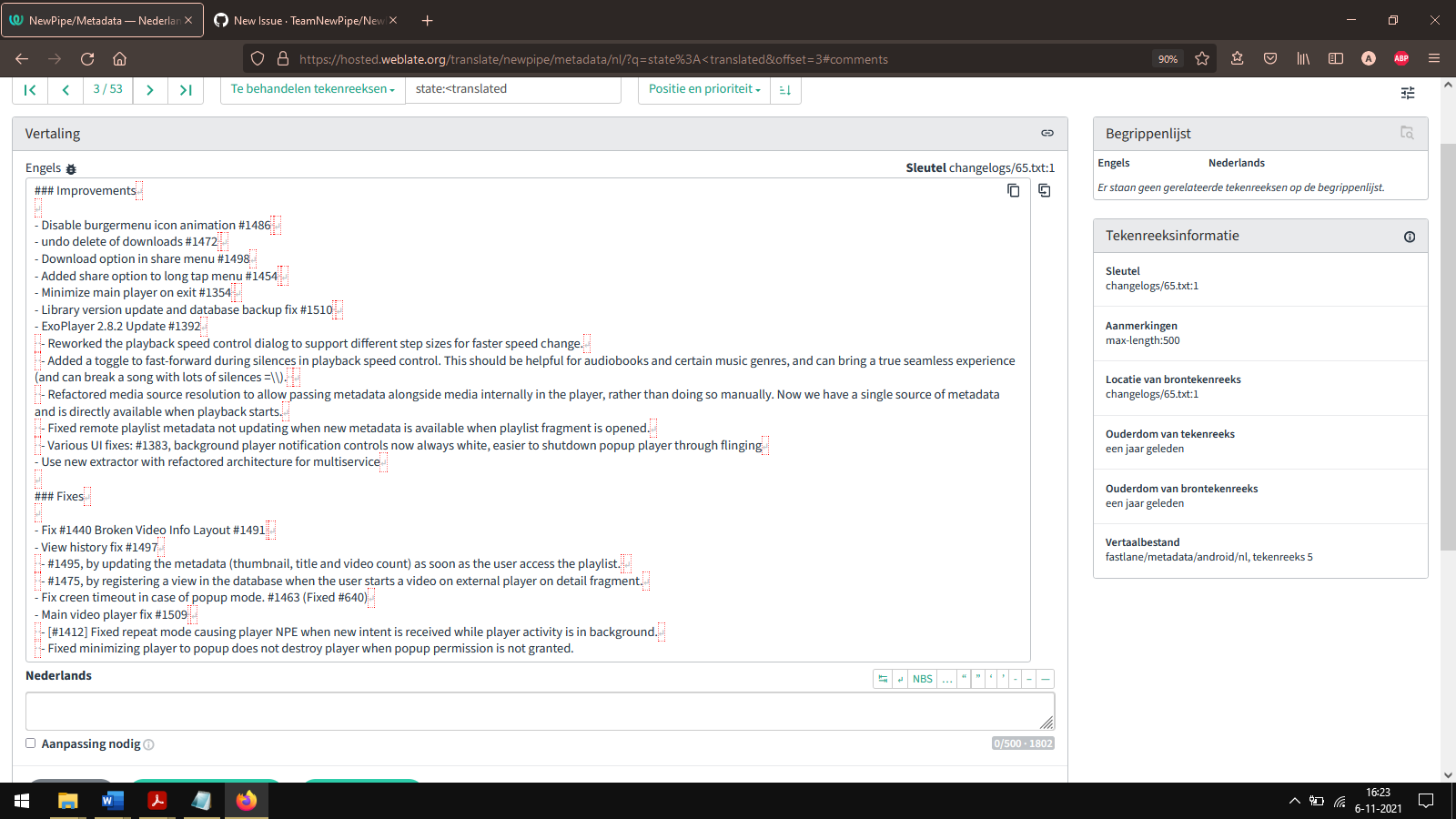 Weblate Does Have Enough Characters To Translate String · Issue 7366 · Teamnewpipenewpipe · Github 