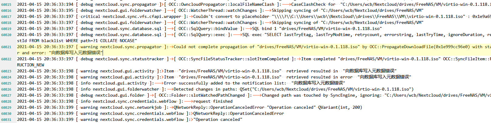 Sync with virtual file error. · Issue #3139 · nextcloud/desktop · GitHub