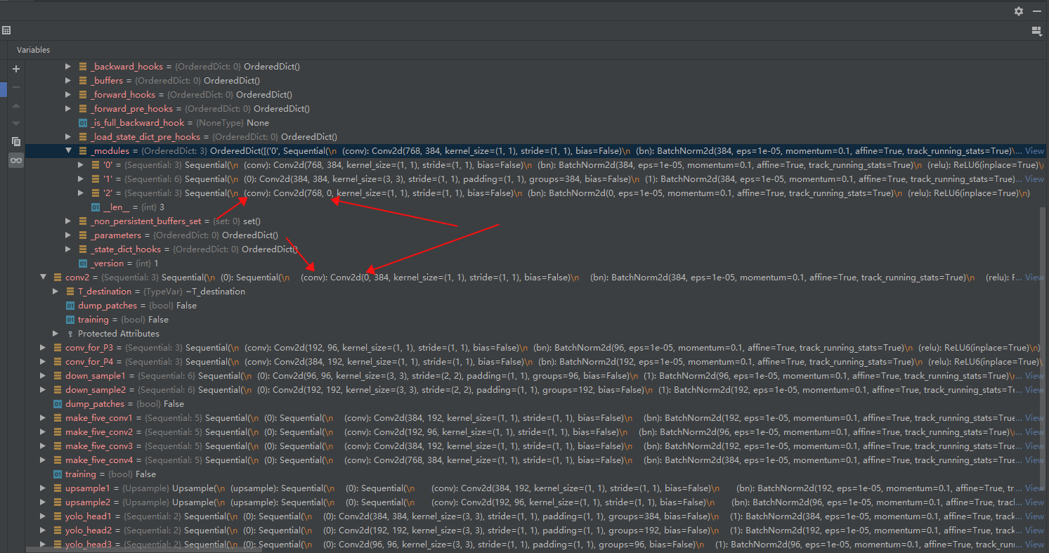 why when pruning the model of yolov4(moblenetv1 replace the original CSPDarknet53), the two ...
