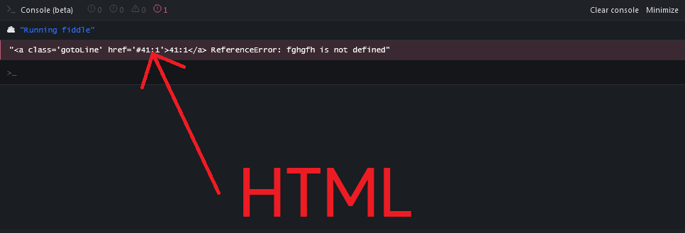 Console shows HTML · Issue #1699 · jsfiddle/jsfiddle-users · GitHub