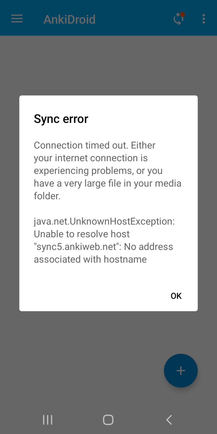 Error message when syncing with the new backend without internet · Issue #12261 · ankidroid/Anki ...