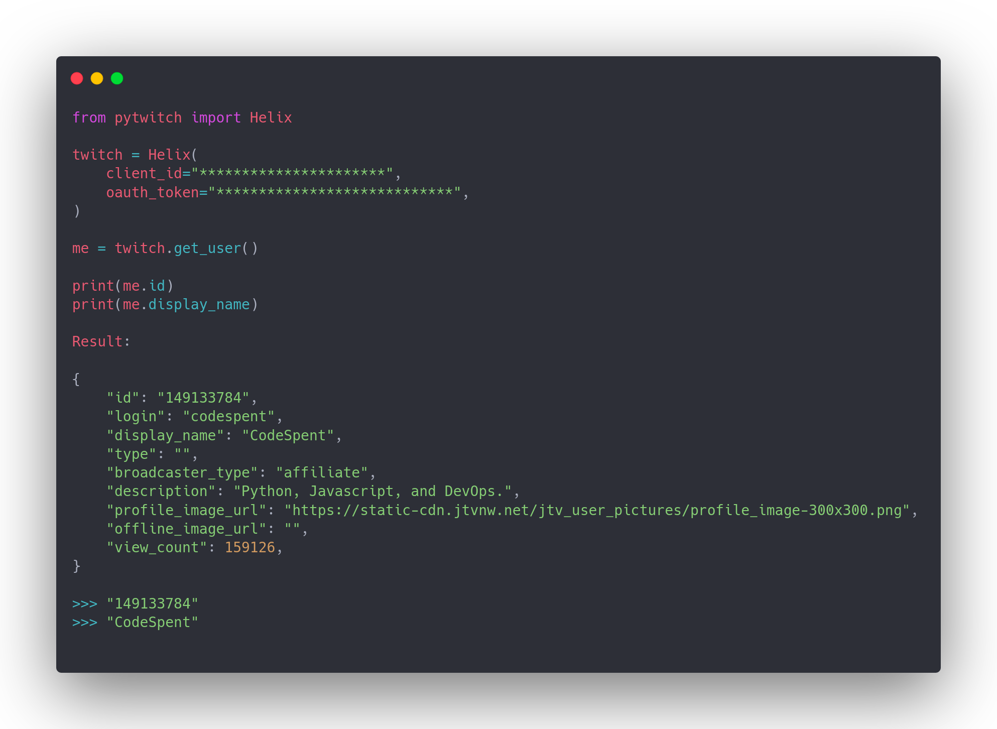GitHub - FabioRosado/PyTwitch: A Twitch client for Python with focus on Helix API parity ...