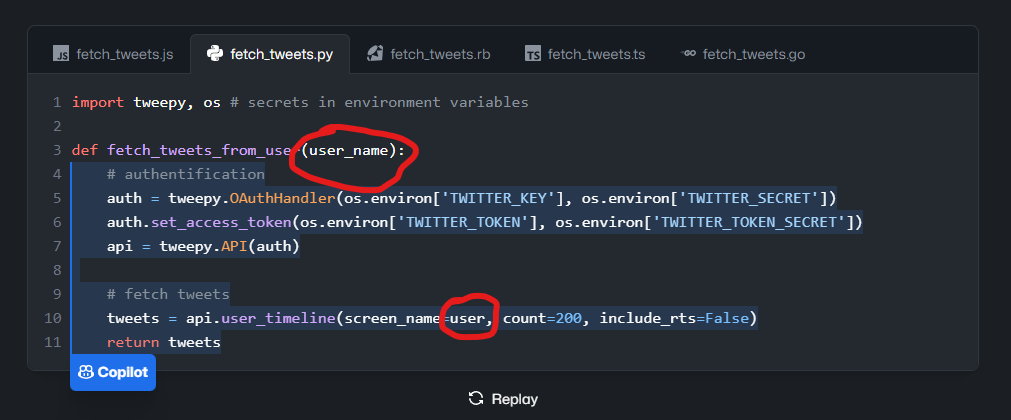 Wrong code example for python · community · Discussion #44527 · GitHub