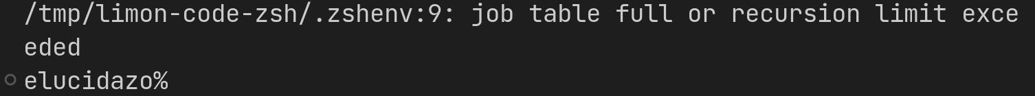 Error "job table full or recursion limit exceeded" in VSCode integrated terminal when using ...