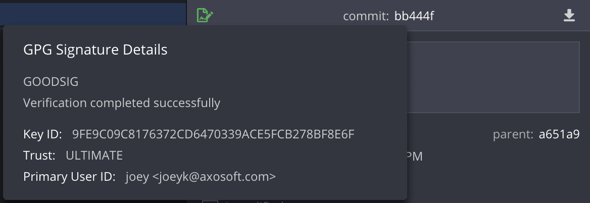 [Feature Request] Indicator and information about GPG signed commits · Issue #1577 · fork-dev ...