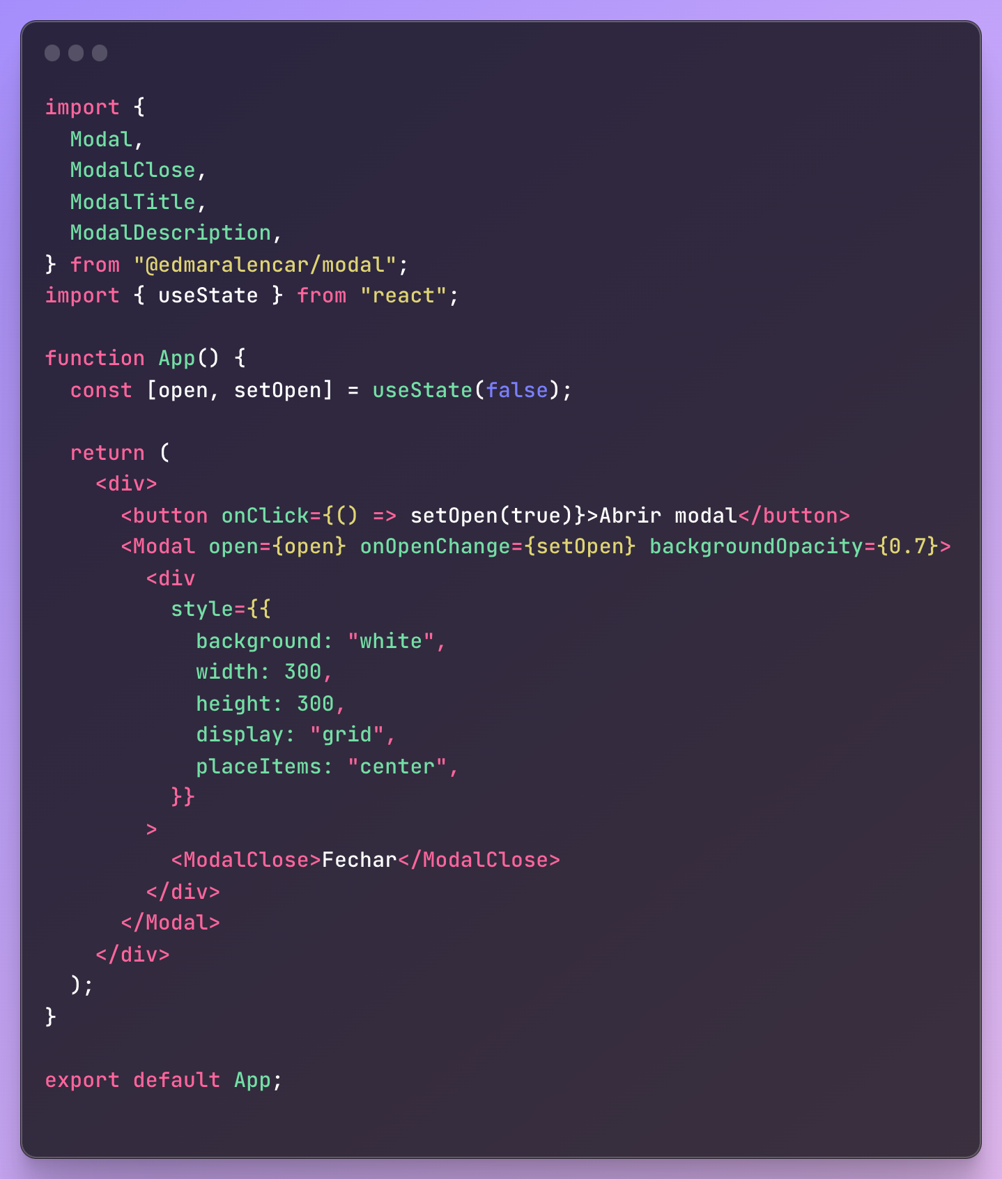 GitHub - edmaaralencar/react-modal