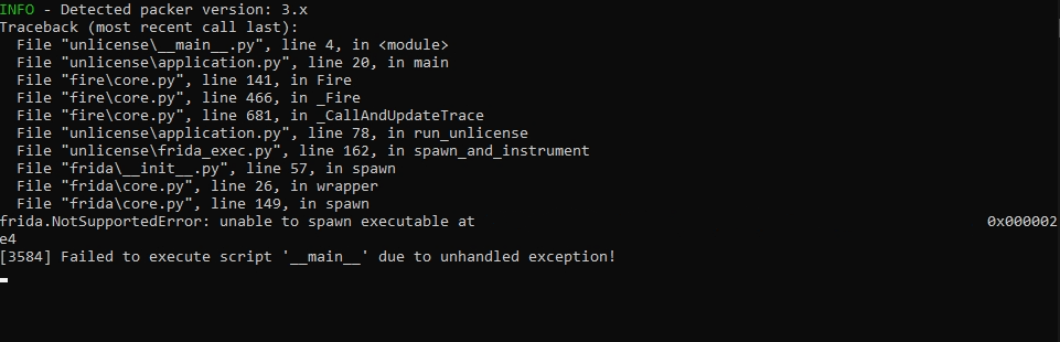 Error · Issue 70 · Ergrelet Unlicense · Github