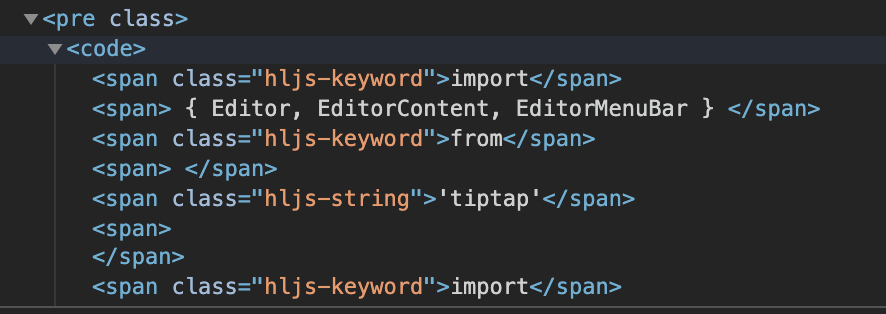 getHTML() removes highlighted span tags when using with ...