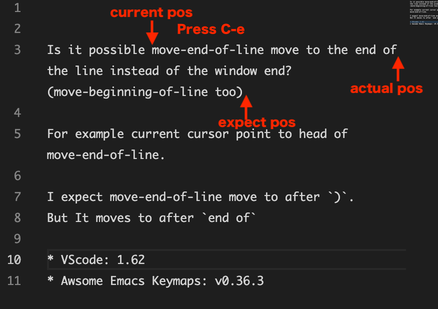 Q C Emove End Of Line Behavior · Issue 1099 · Whitphxvscode Emacs Mcx · Github