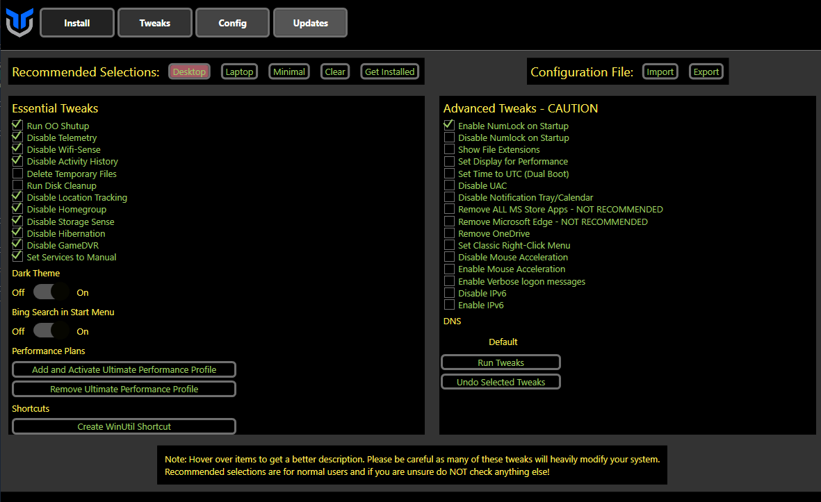 Running Tweaks - nothing happens · Issue #1145 · ChrisTitusTech/winutil · GitHub