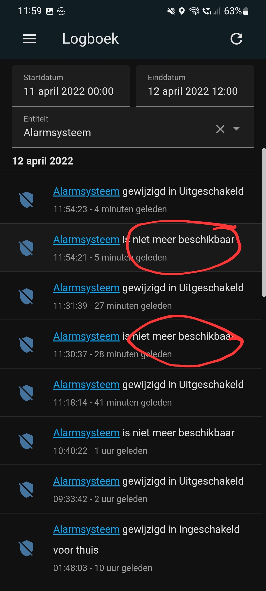 My alarmsystem goes unavailable from time to time · Issue #112 · pyalarmdotcom/alarmdotcom · GitHub