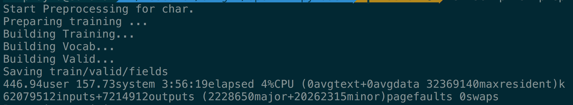 Preprocessing is slow · Issue #407 · OpenNMT/OpenNMT-py · GitHub