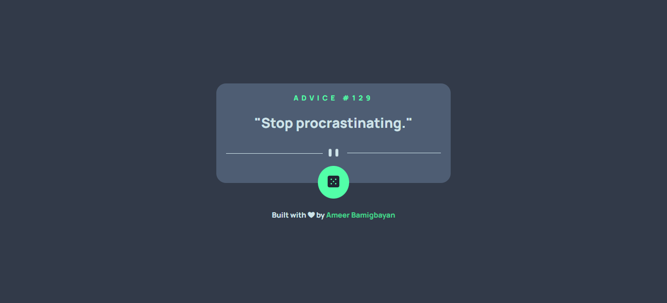 GitHub - AmeerBamigbayan/Advise-Generator-App